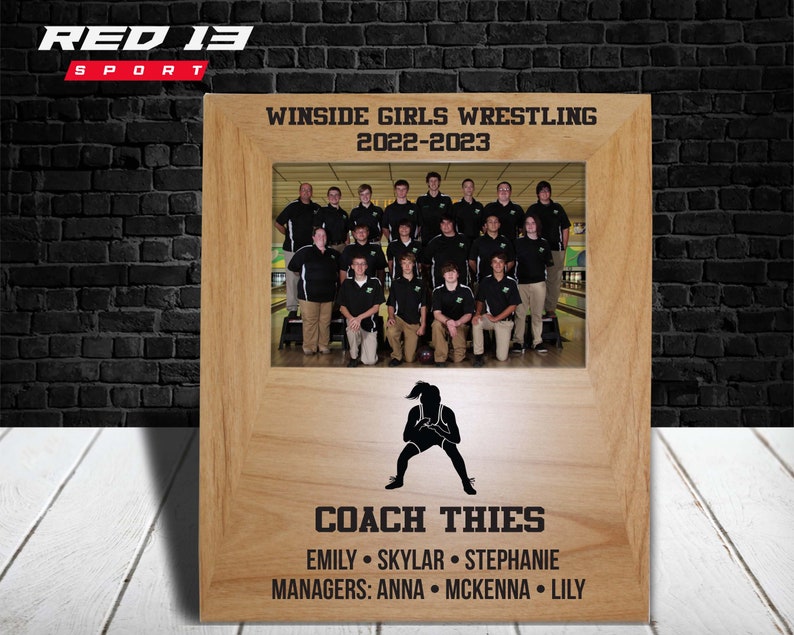 Personalized Girls Wrestling Coach Picture Frame Engraved - Etsy