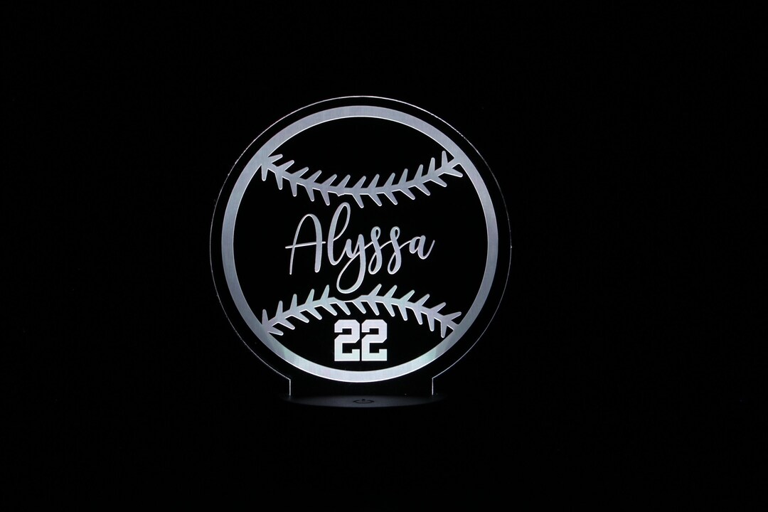 Personalized LED Softball Night Light, Softball LED Light, Personalized ...