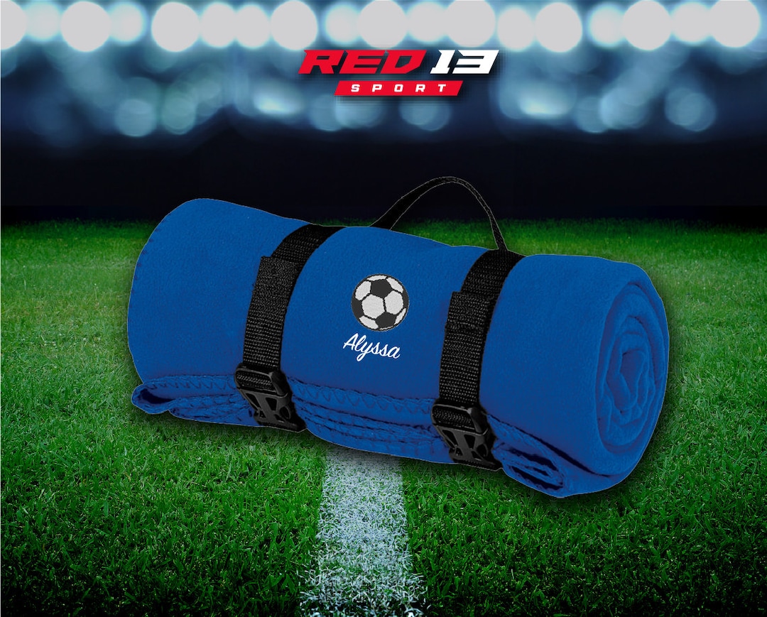 Personalized Embroidered Soccer Stadium Blanket, Soccer Blanket, Soccer ...