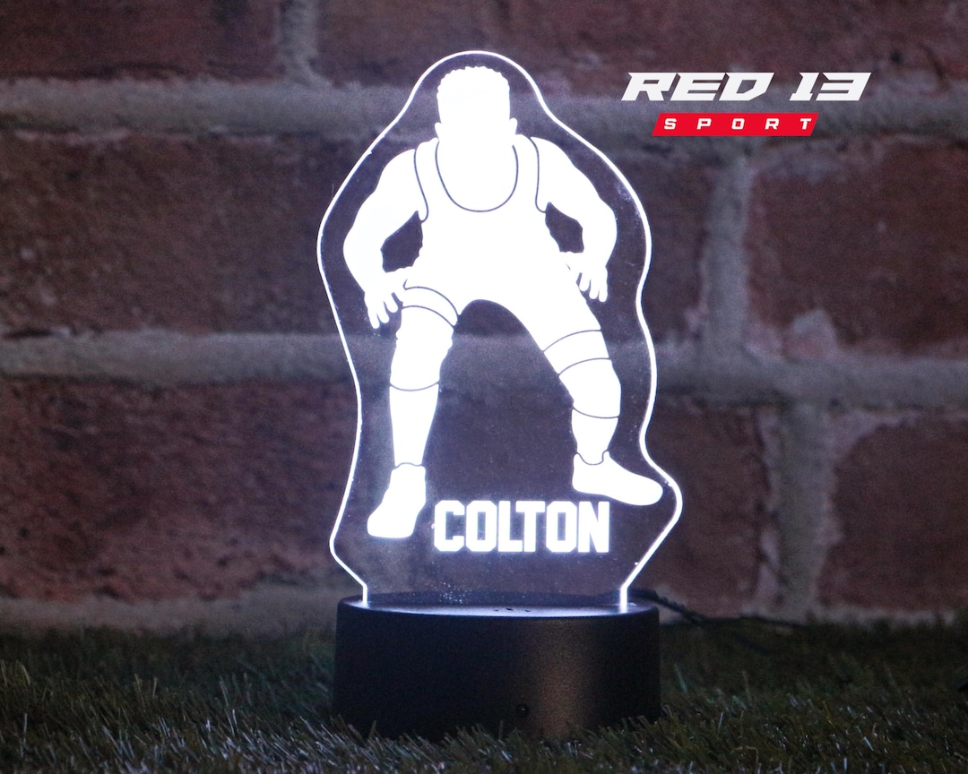 Personalized LED Boy Wrestler Night Light, Wrestling LED Light ...