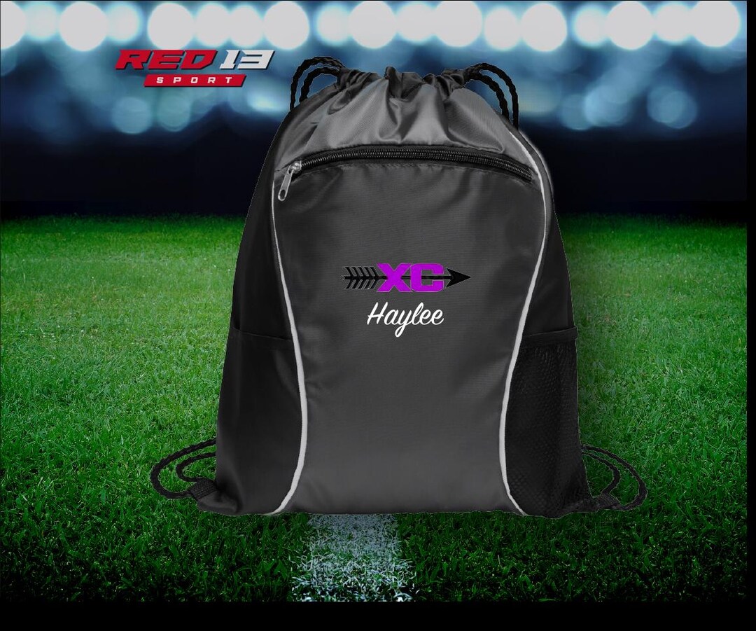 Personalized Embroidered Cross Country Cinch Sack, Embroidered Cross ...