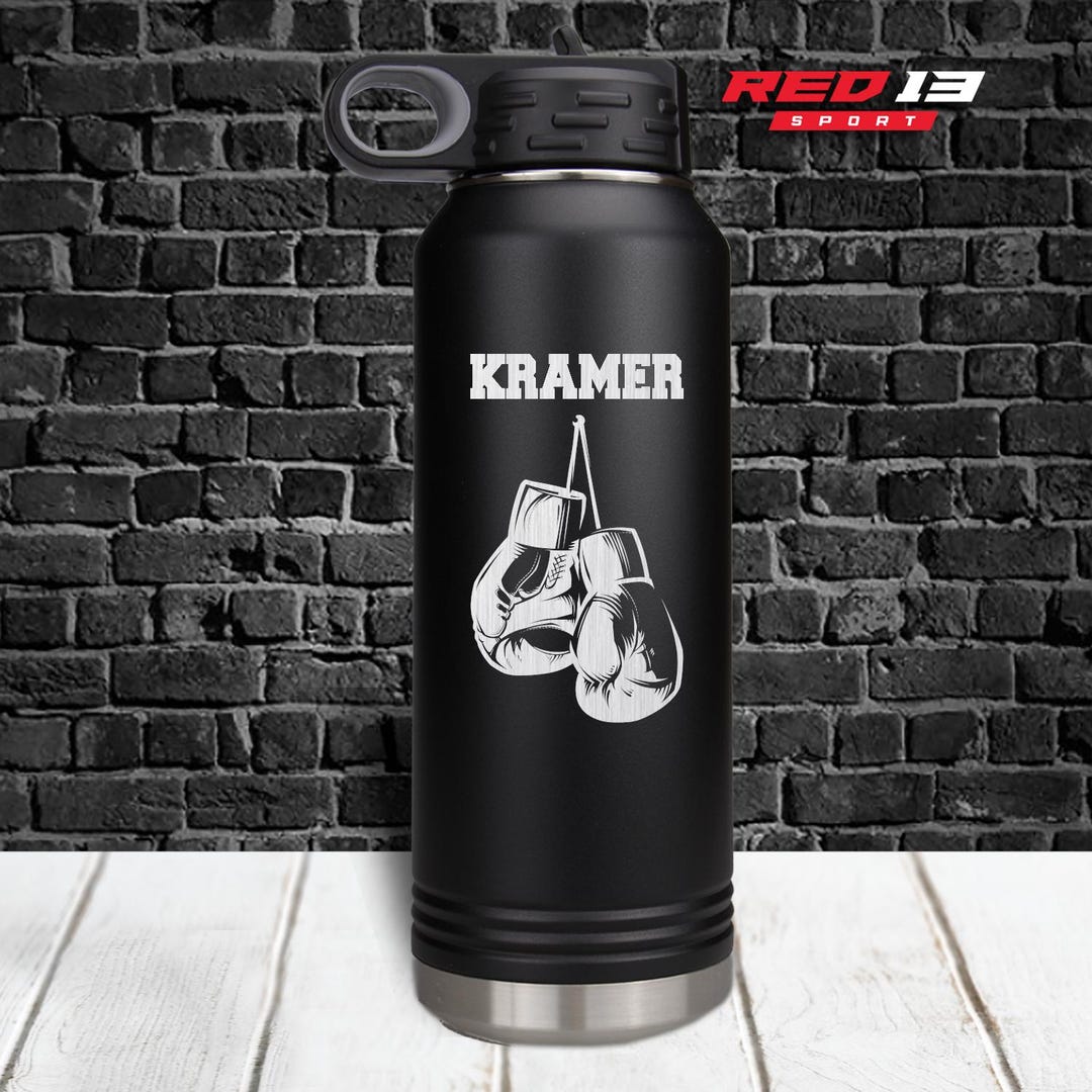 Custom Boxing 32 Oz. Stainless Steel Water Bottle, Engraved Water ...