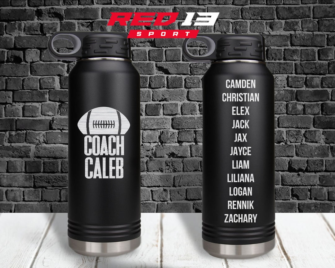Personalized Football Coach 32 Oz. Stainless Steel Water Bottle ...