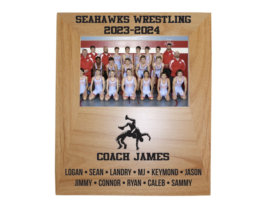 Personalized Wrestling Coach Picture Frame, Engraved Wrestling Coach ...