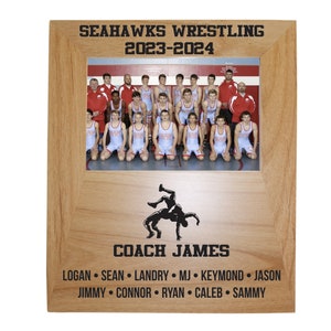 Personalized Wrestling Coach Picture Frame, Engraved Wrestling Coach ...