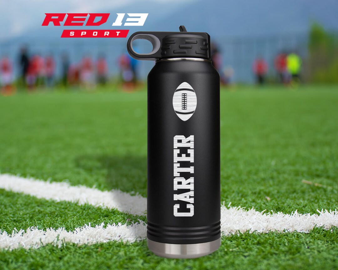Personalized Football Player 32 Oz. Stainless Steel Water Bottle ...