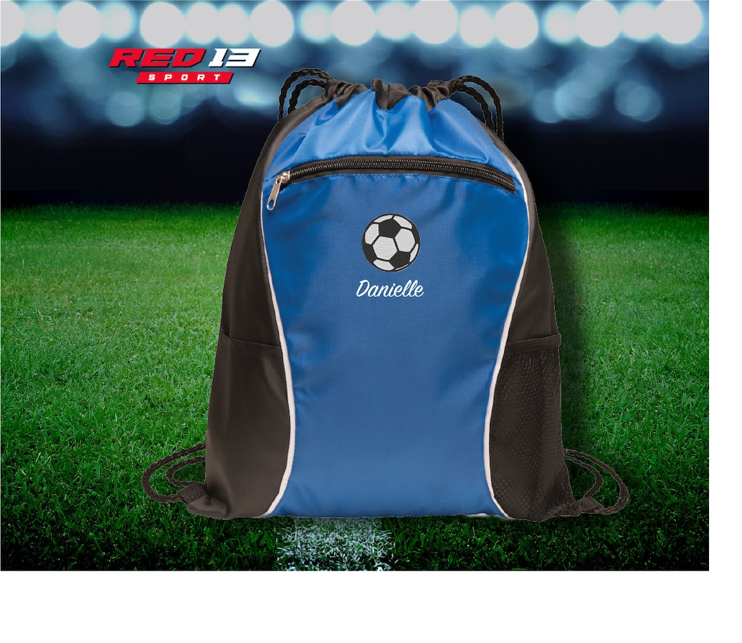 Personalized Embroidered Soccer Cinch Sack, Embroidered Soccer Cinch ...