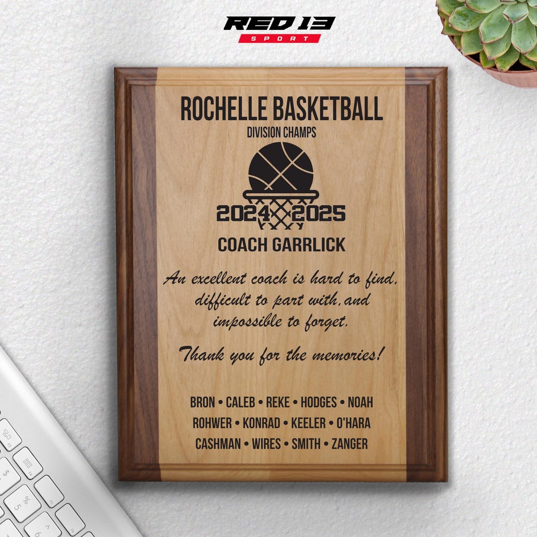 Personalized Basketball Coach Engraved Plaque, Basketball Coach Gift ...