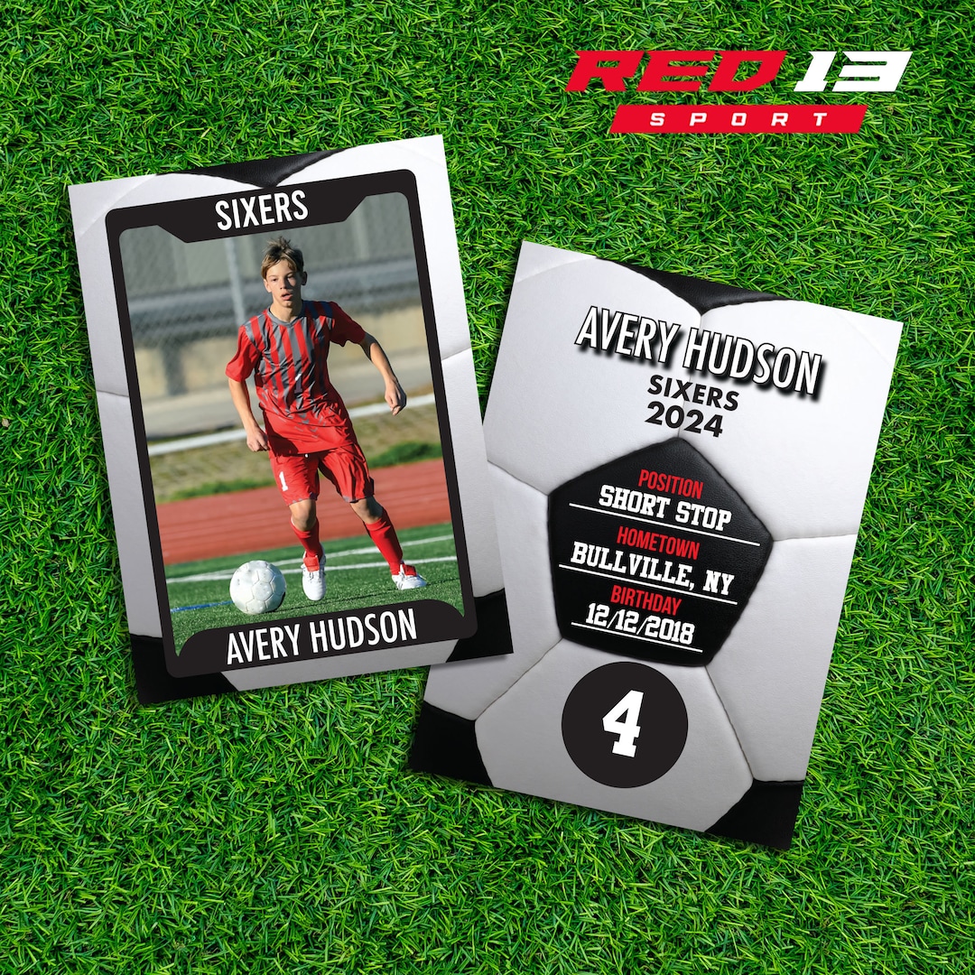 Personalized UV Printed Metal Soccer Card, Personalized Sports Card ...