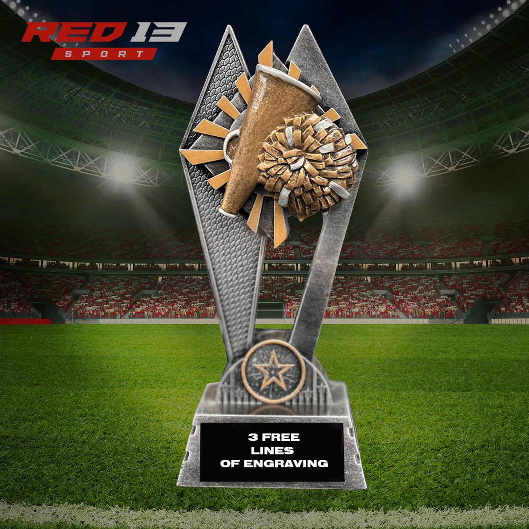 Personalized 7 Inch Cheerleading Trophy, Cheer Award, Youth Cheerleading Trophy, Custom Cheer ...
