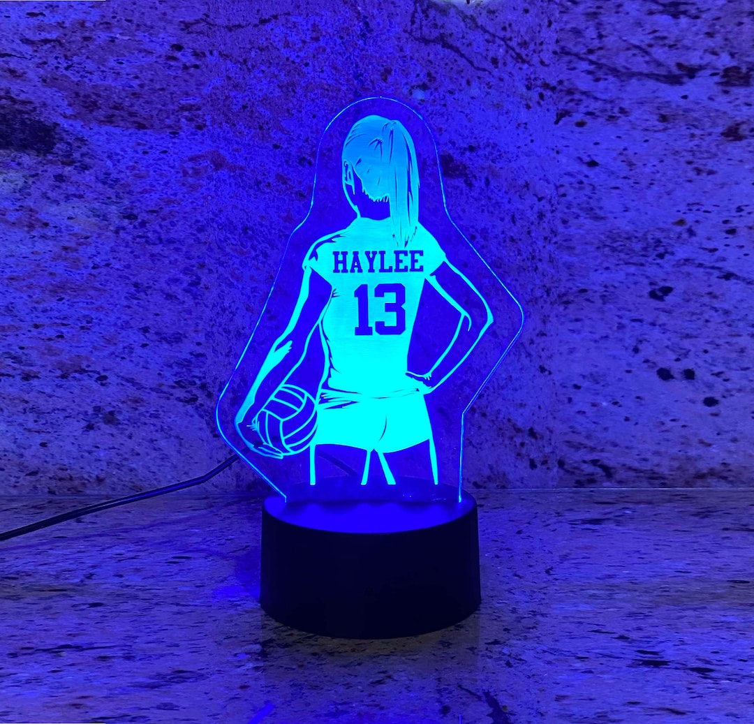 Personalized LED Volleyball Night Light, Volleyball Light, Volleyball ...