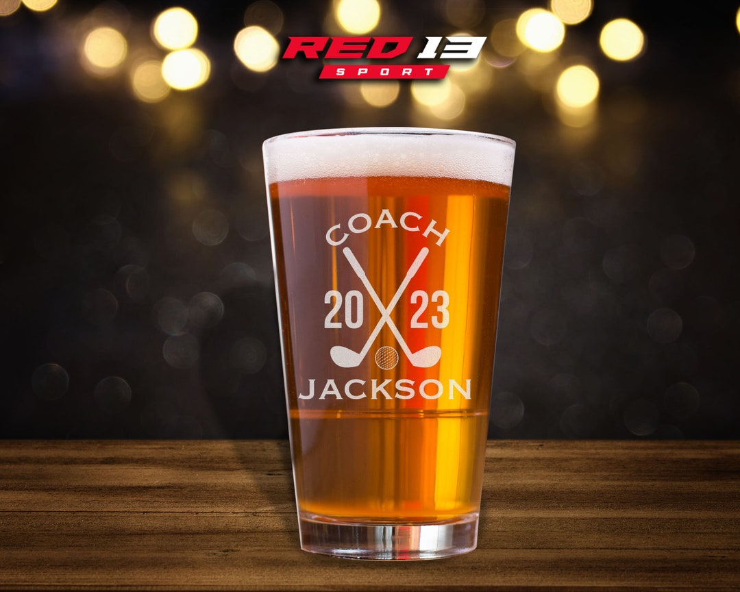 Personalized Gofl Coach Pint Glass, Coaches Gift, Golf Coach Gift ...