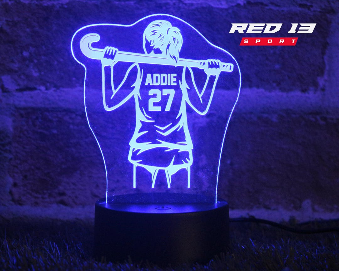 Personalized LED Field Hockey Night Light, Field Hockey Light, Lacrosse ...
