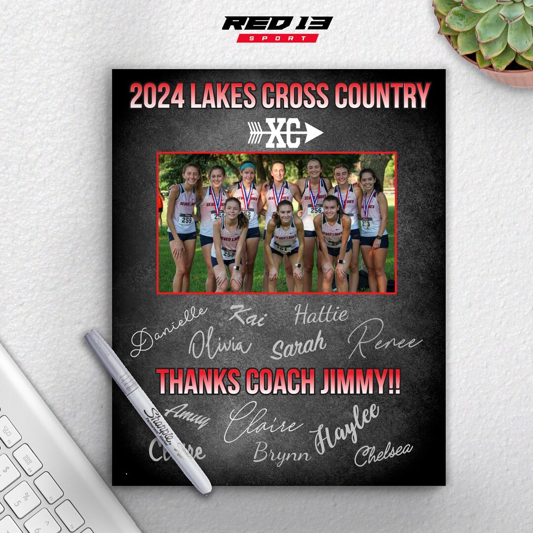 Custom XC Team 8" X 10" UV Printed Photo Autograph Plaque, Autographed ...