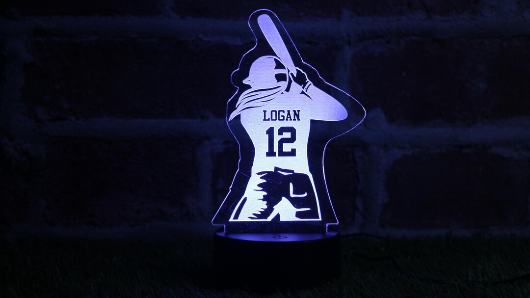 Personalized LED Softball Night Light, Softball LED Light, Softball ...