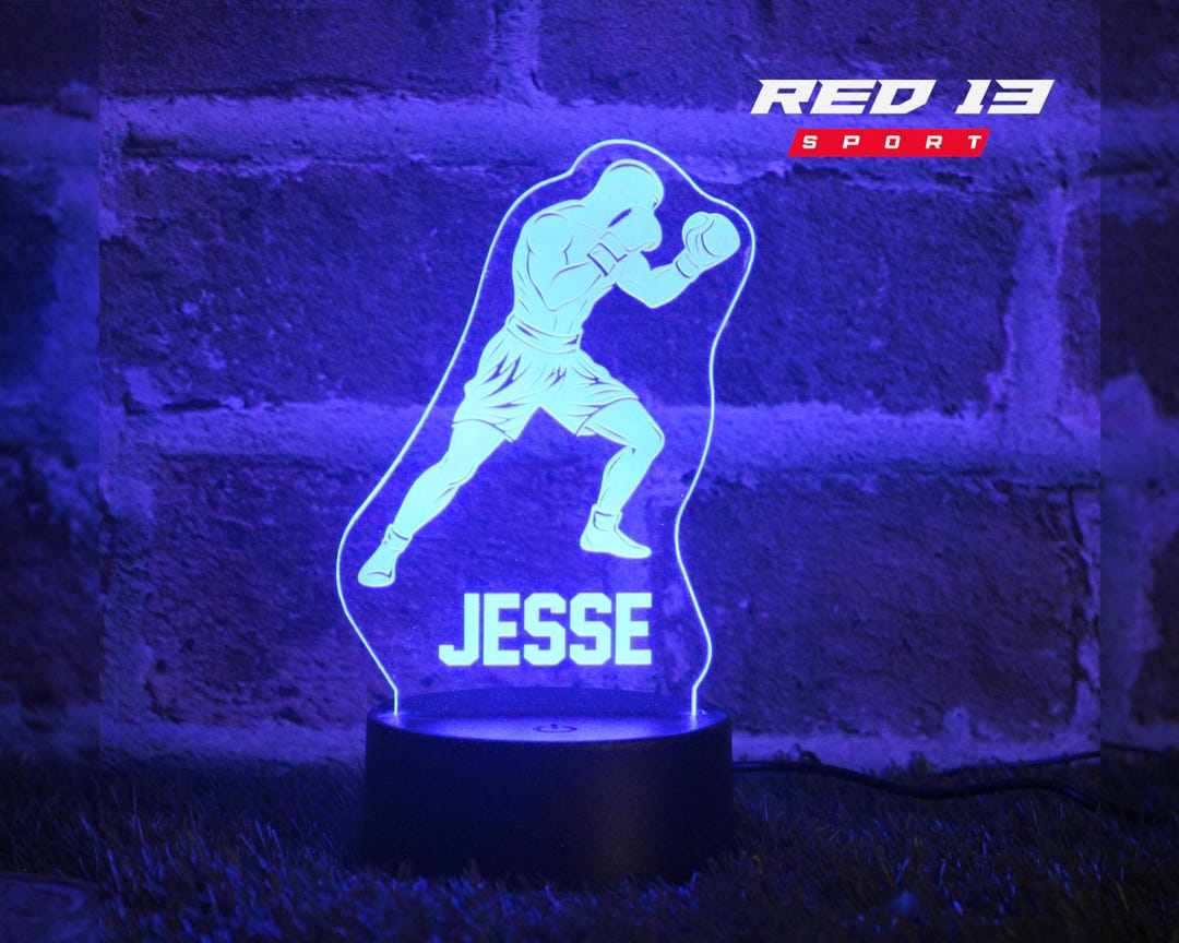 Personalized LED Boxing Night Light, Wrestling LED Light, Personalized ...