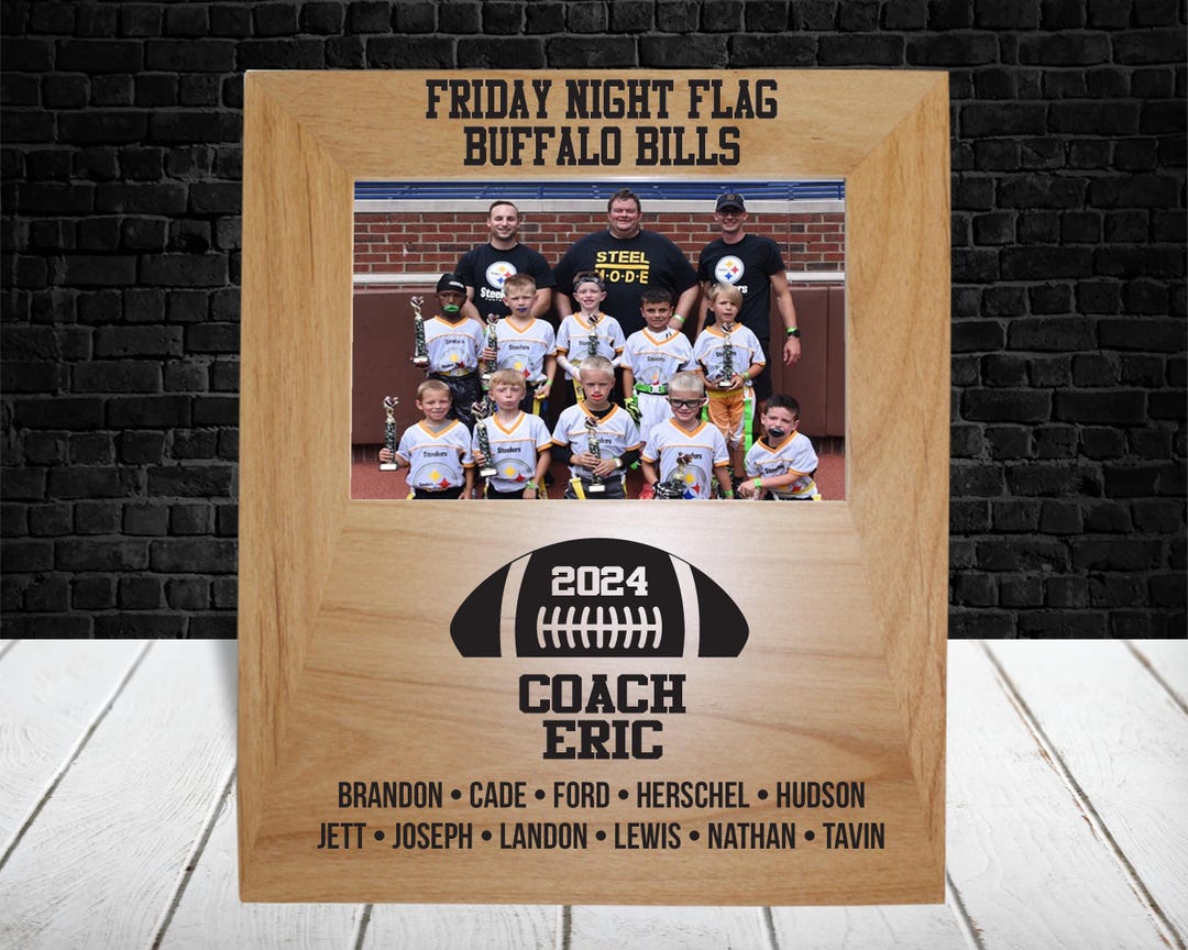 Personalized Flag Football Coach Picture Frame, Football Coach Gift ...