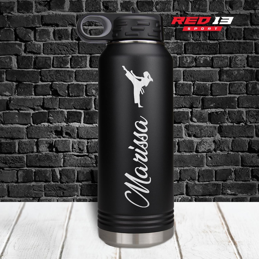 Custom Martial Arts Girl 32 Oz. Stainless Steel Water Bottle, Karate ...