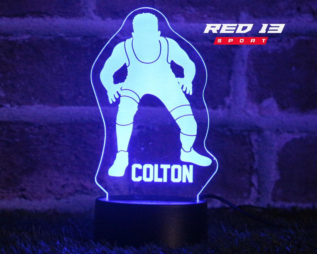 Custom LED Boy Wrestler Night Light, Wrestling LED Light, Personalized ...