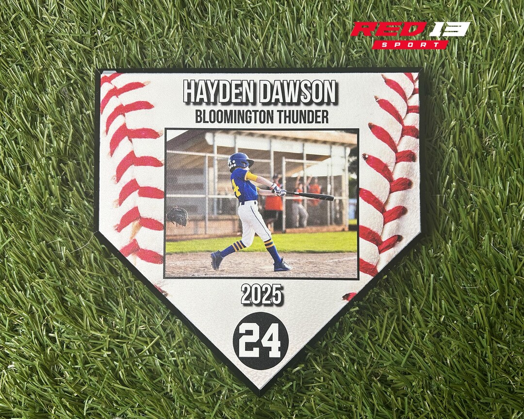 Personalized Baseball Home Plate Photo Plaque, Custom Baseball Player ...