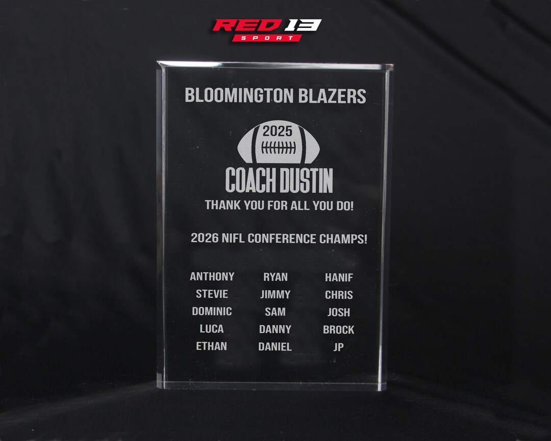 Premium Laser Engraved Football Coach Plaque, Football Coach Award ...