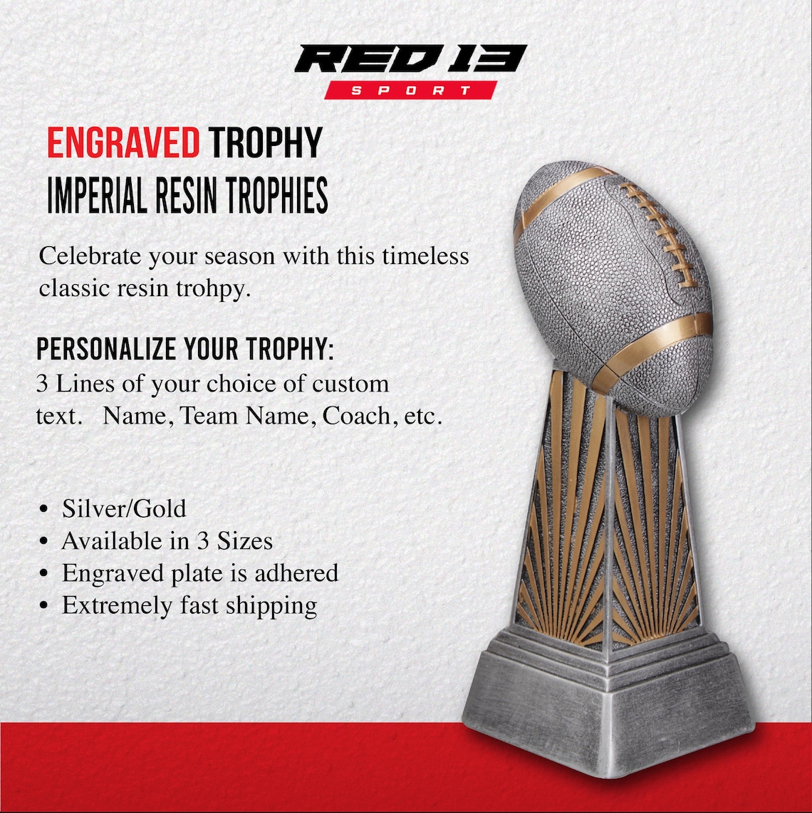Personalized Football Trophy, Football Award, Youth Football Trophy ...