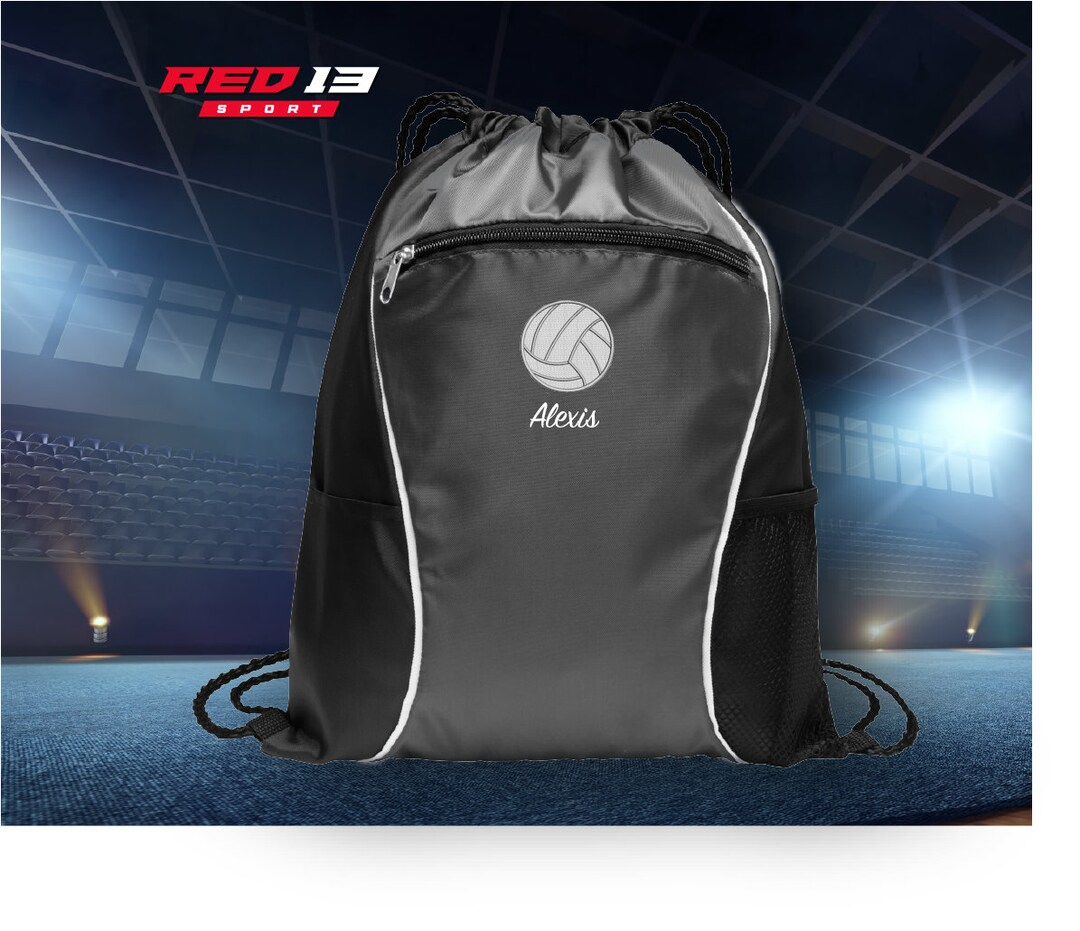 Personalized Embroidered Volleyball Cinch Sack, Embroidered Volleyball ...