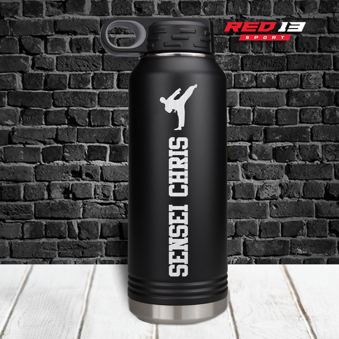 Custom Martial Arts Sensei 32 Oz. Stainless Steel Water Bottle, Karate ...