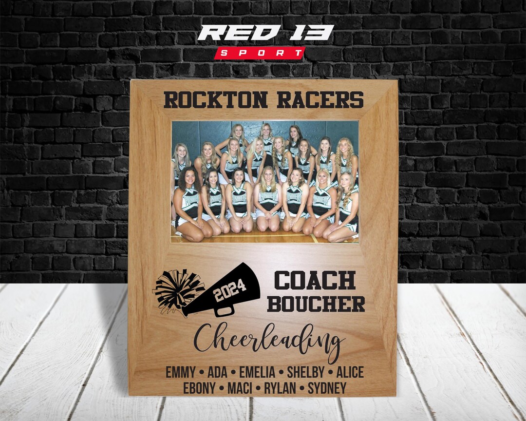 Personalized Cheerleading Coach Frame, Gift for Cheerleading Coach ...