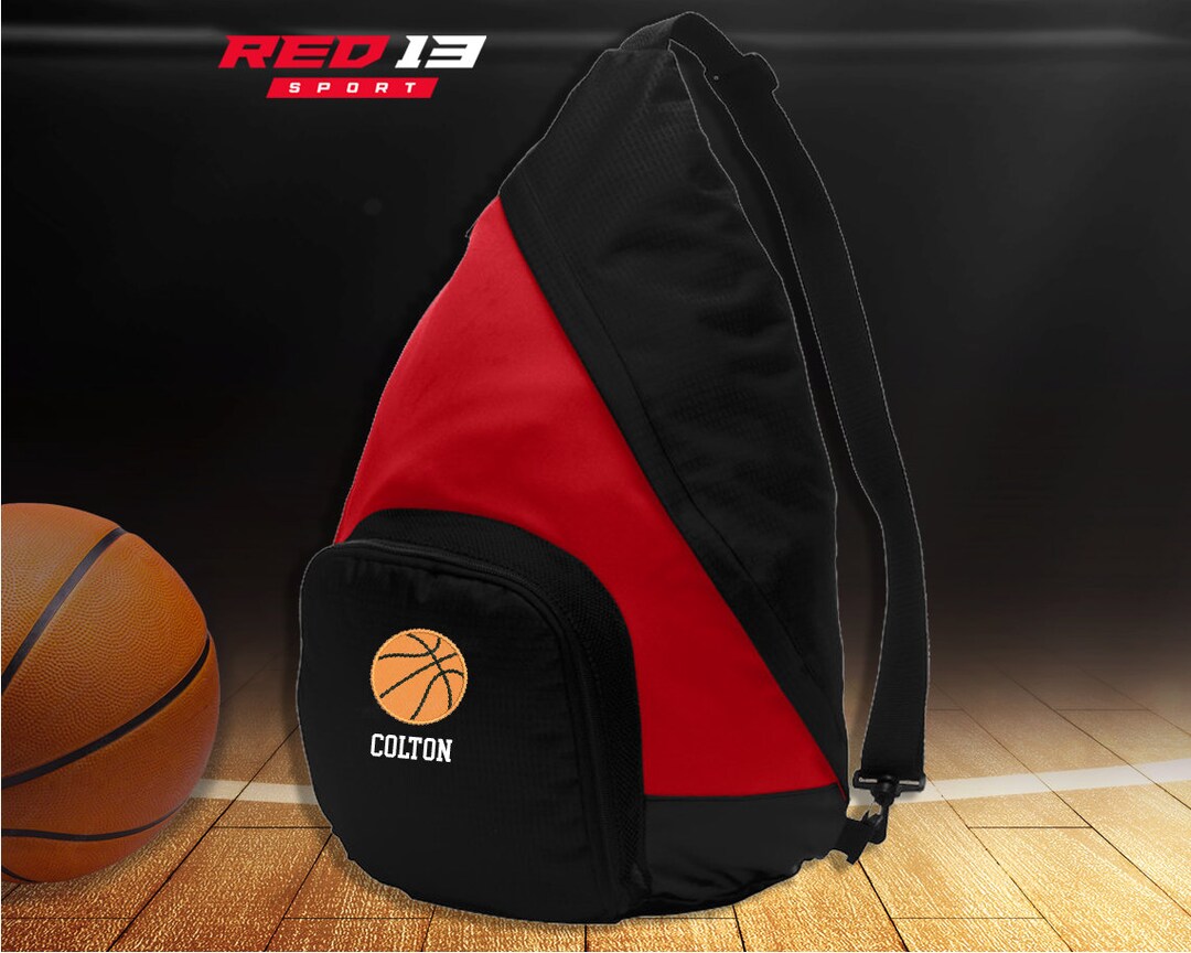 Personalized Embroidered Basketball Sling Bag, Embroidered Basketball ...