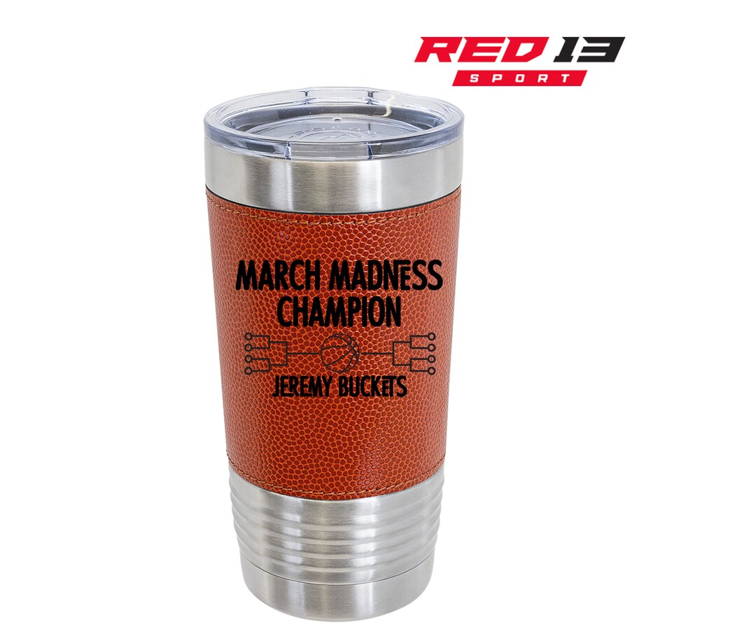 Personalized March Madness Leatherette Wrapped Tumbler, March Madness ...