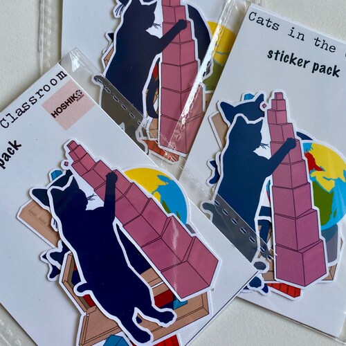 Cats in the Classroom Vinyl Sticker Pack Set of Adorable | Etsy