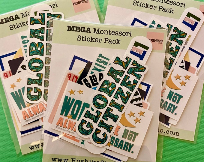 MEGA Montessori Vinyl Sticker Pack Set of TEN Montessori Stickers ...