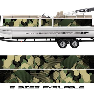 Camouflage Graphic Boat Vinyl Wrap Fishing Pontoon Sea Doo Watersports ...