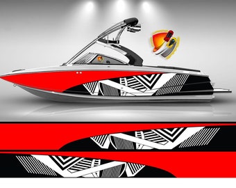 Red Hexagons Graphic Vinyl Boat Wrap Decal Fishing Bass - Etsy