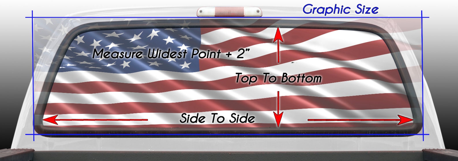 USA Flag Patriotic Soldier Rear Window Graphic Perforated Decal Vinyl ...