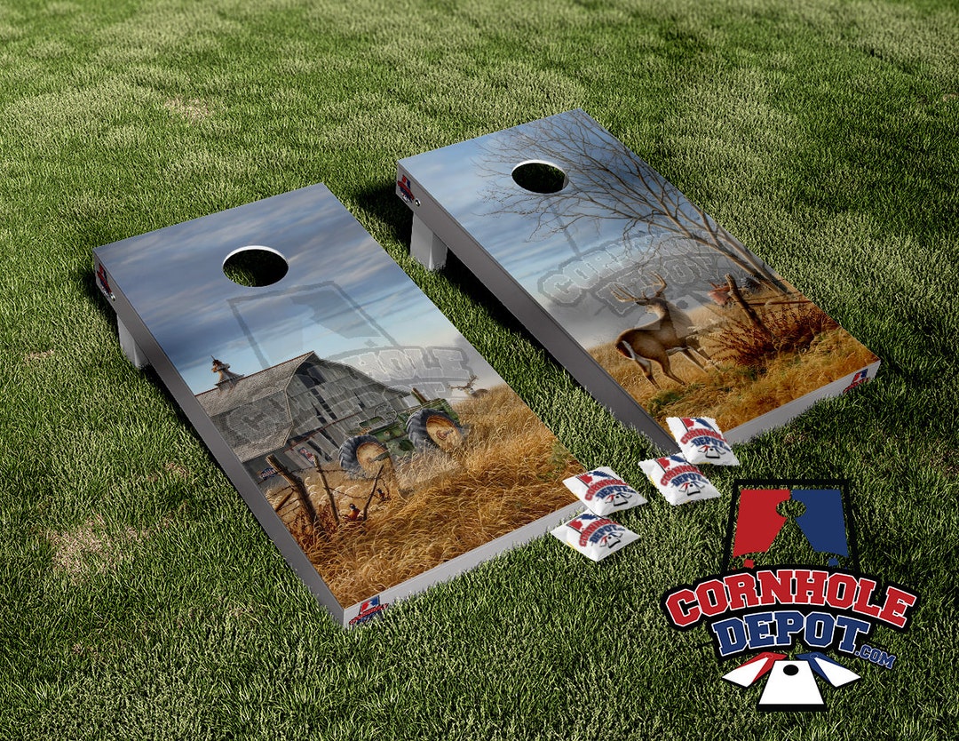 Deer Farm Barn Board Cornhole Board Vinyl Wrap Skins Laminated Sticker ...