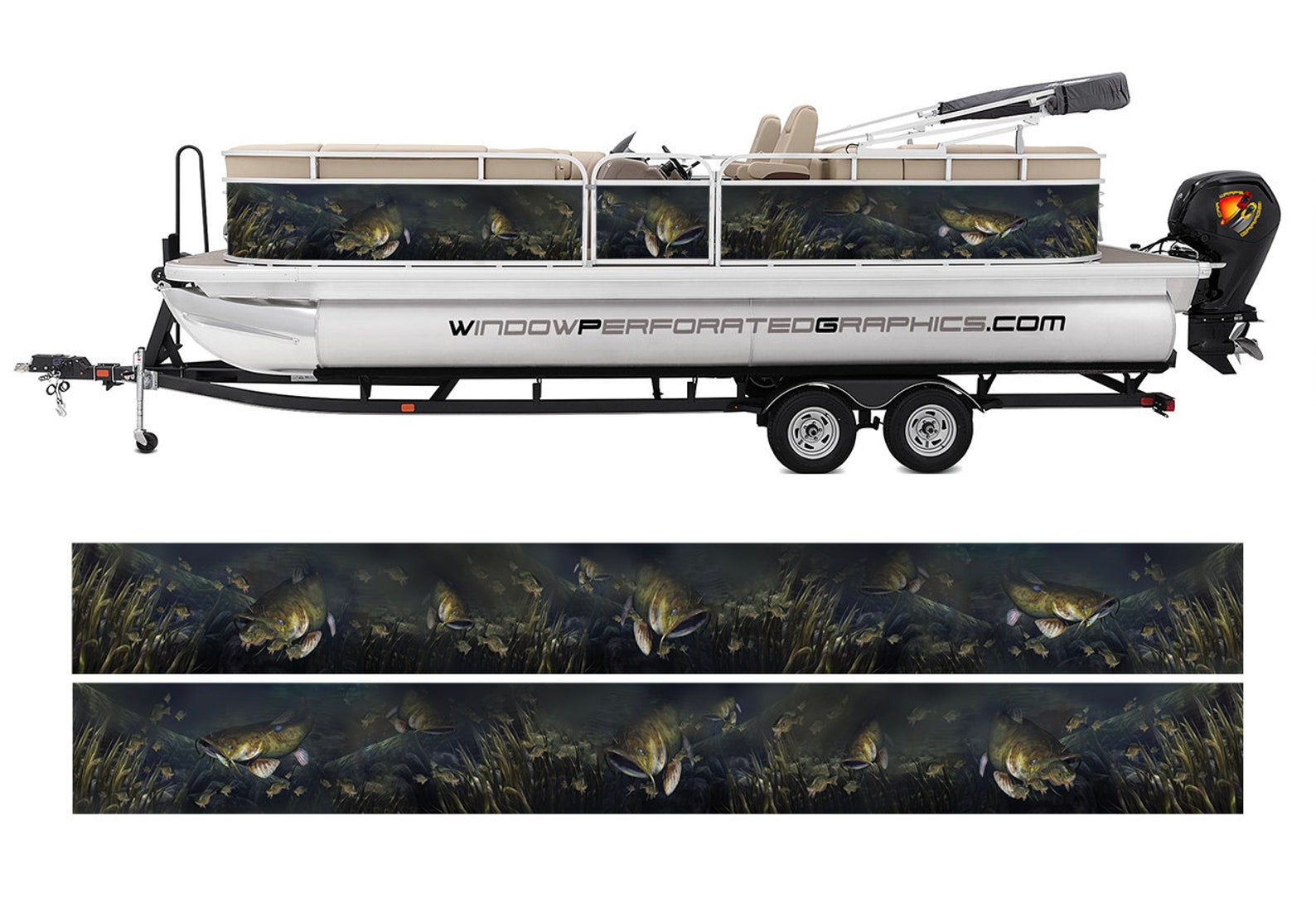 Catfish Shad Fishes Graphic Vinyl Boat Wrap Bass Fishing - Etsy