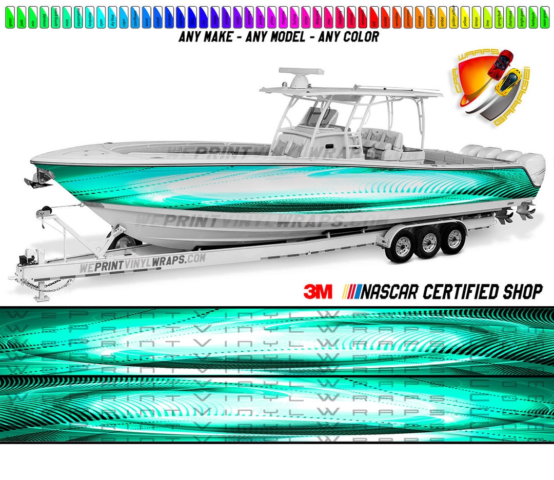Aquamarine Graphic Vinyl Boat Wrap Decal Fishing Pontoon Sportsman ...