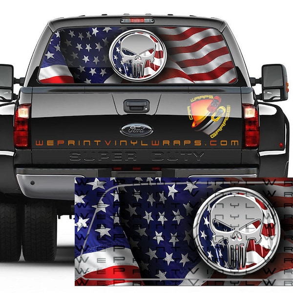 Punisher Rear Truck Window Decal - Etsy