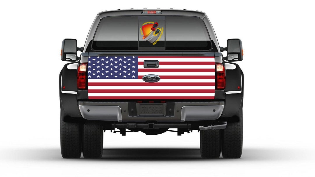 American Flag Patriotic Tailgate Wrap Vinyl Graphic Decal Sticker ...
