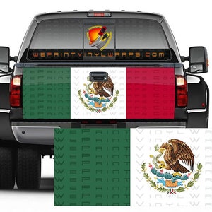 Mexican Flag Bandera De Mexico Tailgate Wrap Vinyl Graphic Decal ...