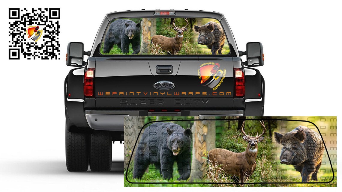 Hunting Black Bear Whitetail Deer and Boar Hog Rear Window - Etsy
