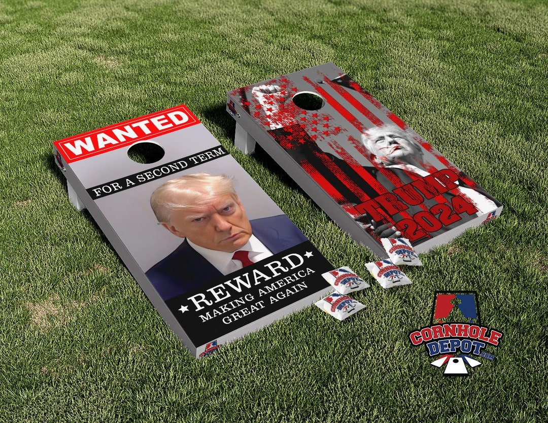 Trump 2024 Reward Make America Great Again/fight Split Set Cornhole ...