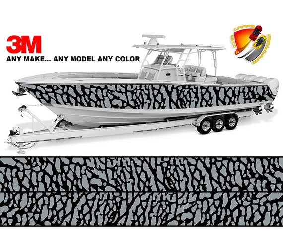 Gray and Black Nascar Graphic Vinyl Boat Wrap Pontoon - Etsy