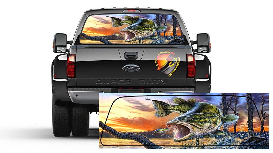 Seabass Rear Window Graphic Bass Rear Window Graphic Decal Tint Perf ...