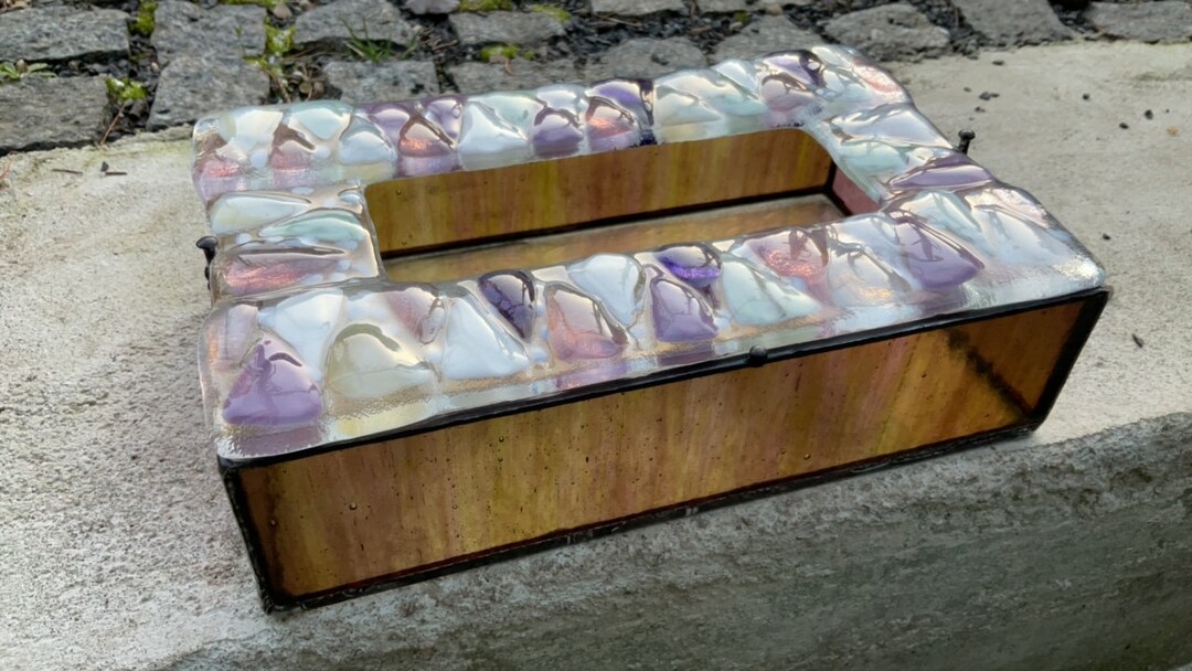 Tissue Box/fused Glass Box/stained/box/glass Casket/crate/storage/gifts ...