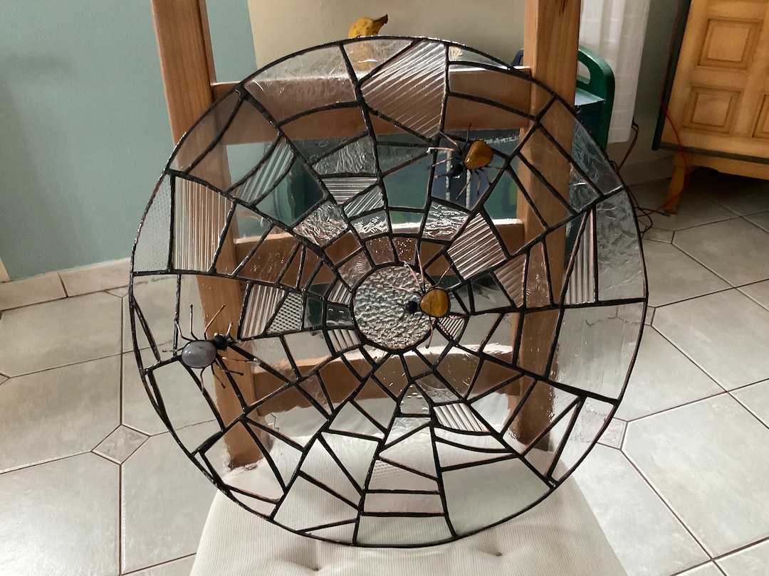 Spiders/spider Web/web/wreath/tiffany Glass Art/fusing/glass - Etsy