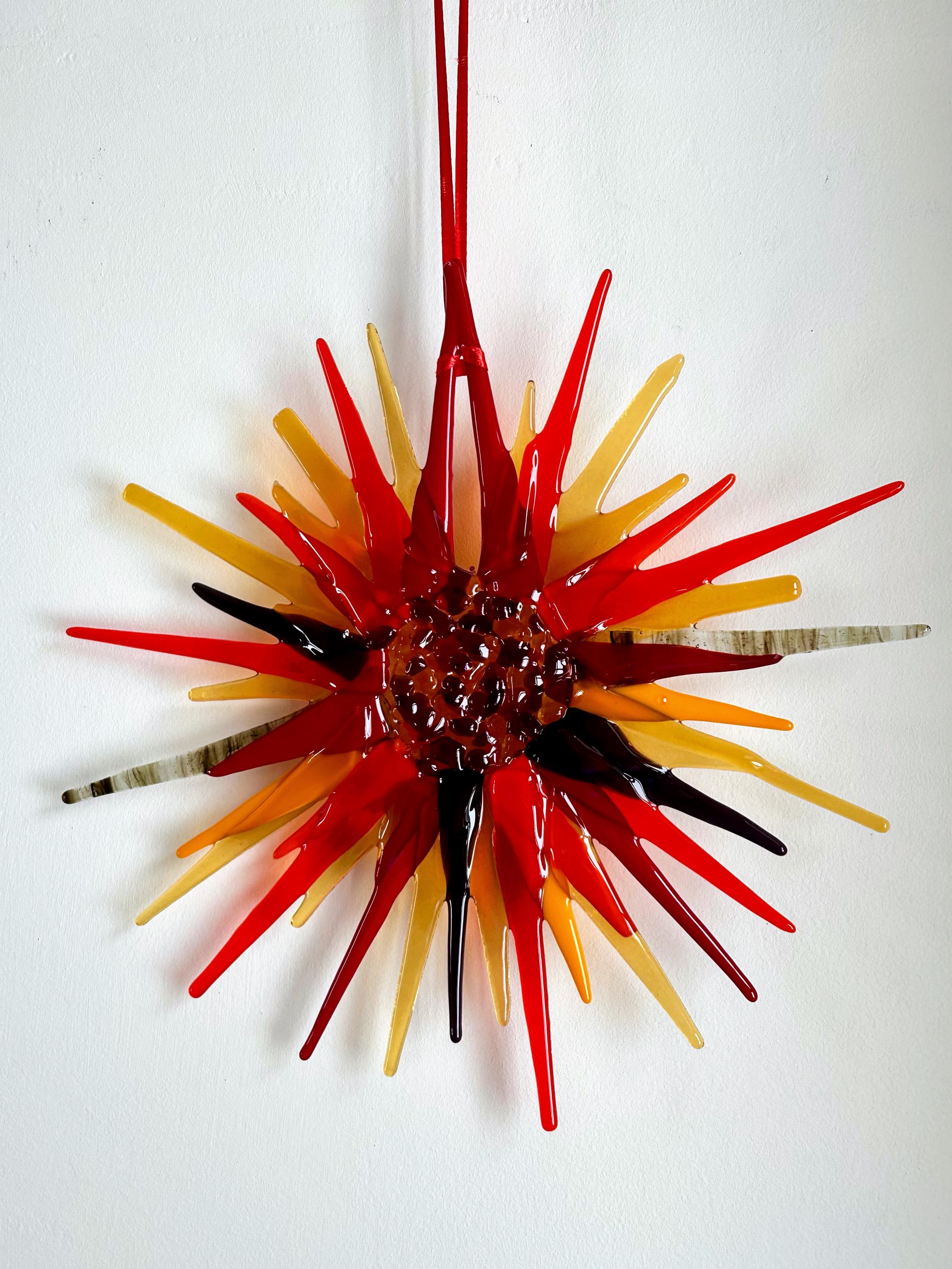 Star/ Sun / Fusing Glass / Yellow / Red / Glass Art / Window Picture ...