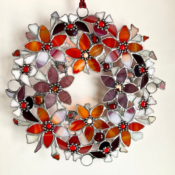 Christmas Stained Glass Wreath - Etsy